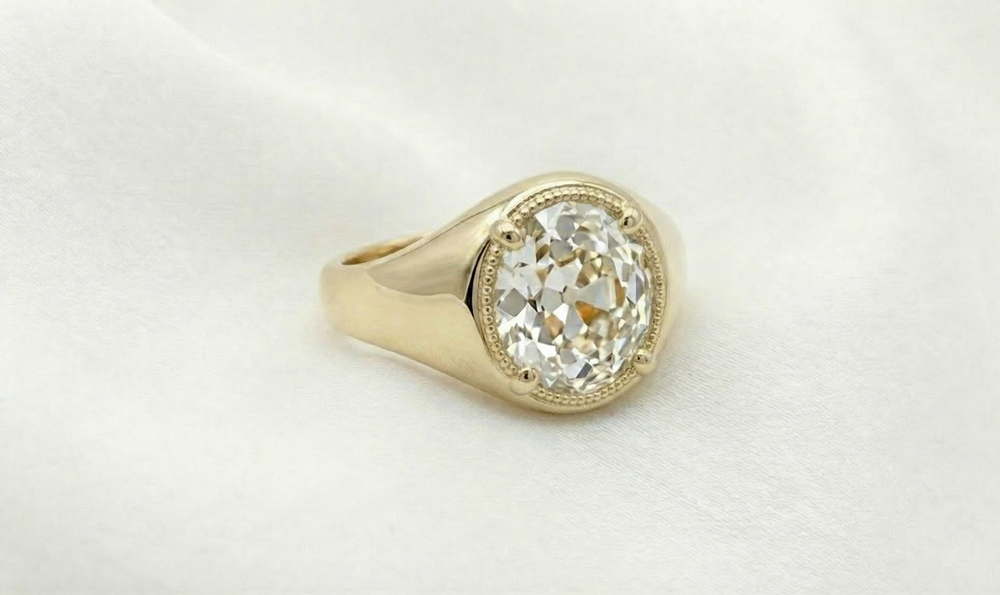 The Vintage-Inspired Old European Cut Signet Ring