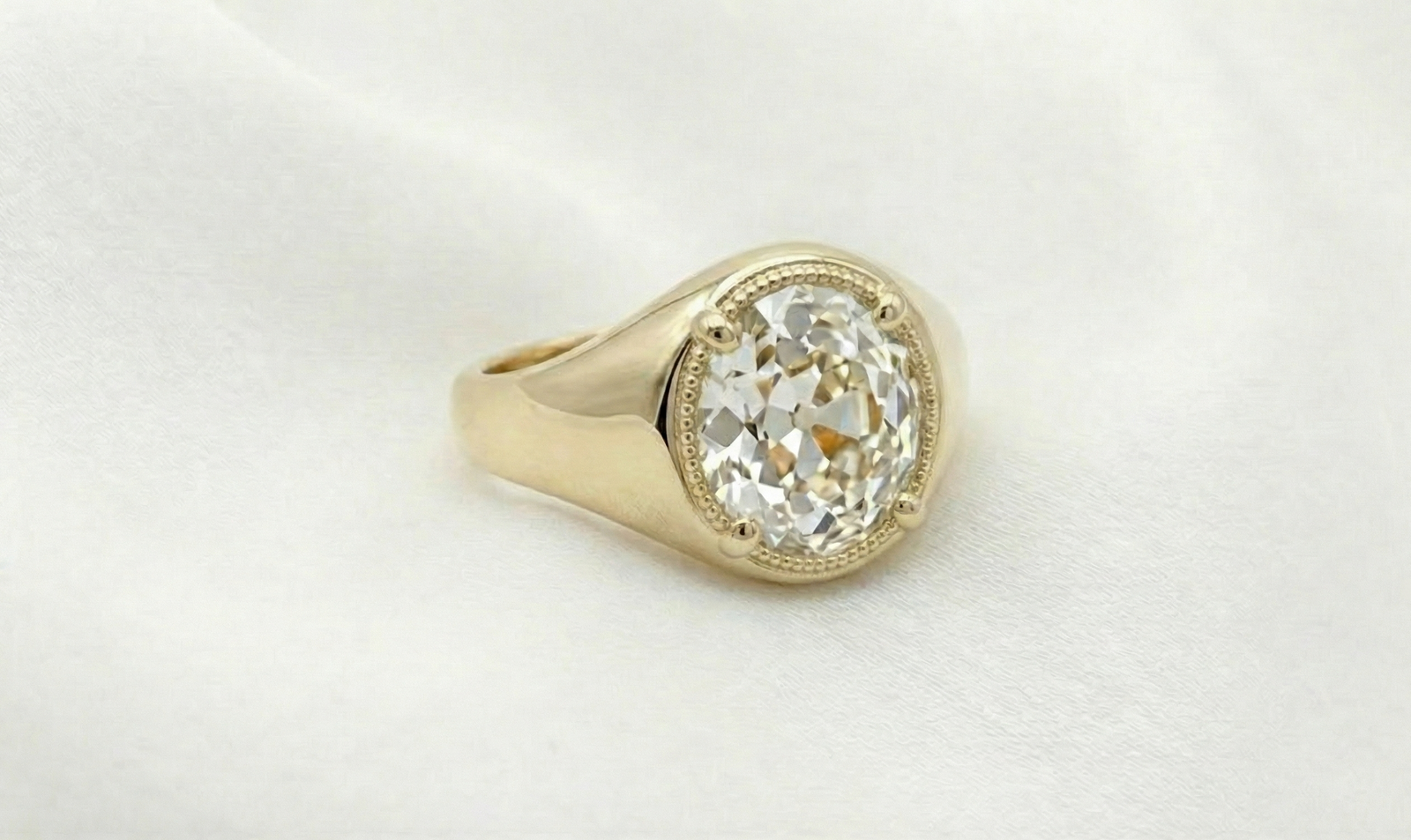 The Vintage-Inspired Old European Cut Signet Ring